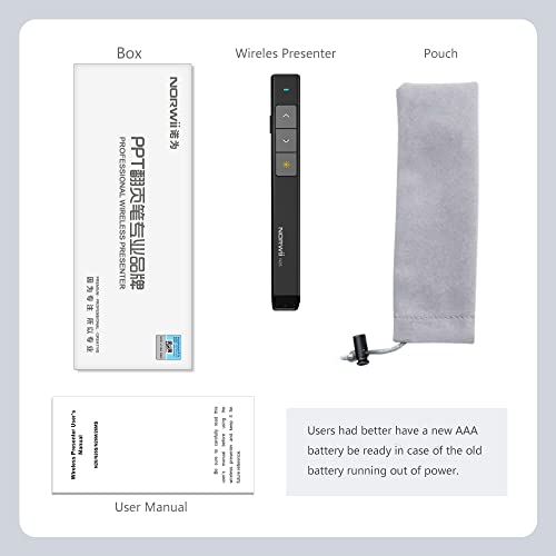 NORWII N26 Red Laser Pointer Presentation Clicker, 330FT Wireless Presenter Remote PowerPoint Clicker for Presentation Pointer Presenter PPT Clicker for Computer Laptop, Laser Pointer Cat Toy