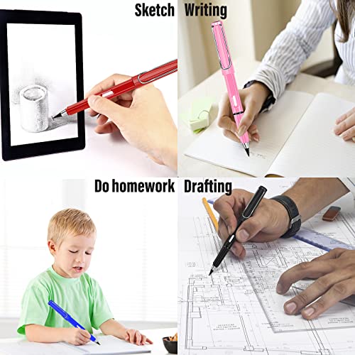 Ablink 6pcs Everlasting Pencil, Inkless Pencils Eternal with 6pcs Replacement Nibs, Infinite Pencil Magic Pencils, Portable Reusable Erasable Writing Pencil, for Writing Art Sketch Painting Tool