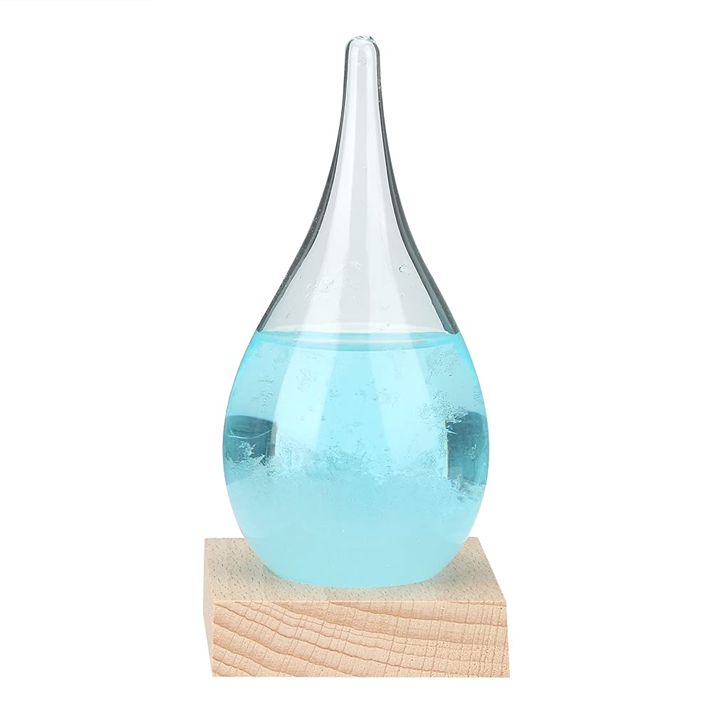 belupai Glass Weather Predicting Bottle, Drop Shape Weather Forecast Glass Weather Predictor Stylish Weather Station Forecaster Water Drops Weather Predictor Home Decoration(Blue)