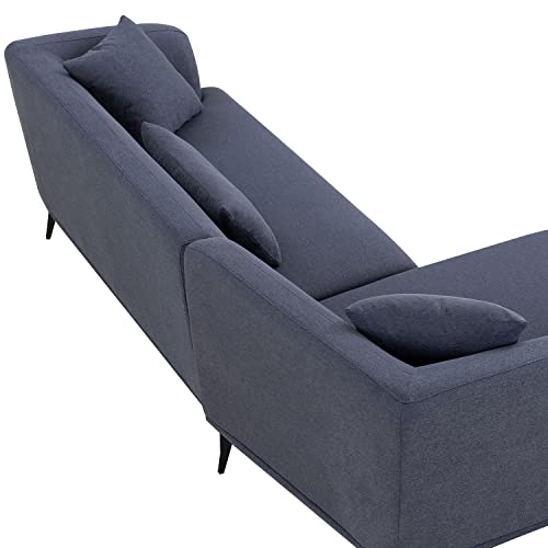 Goohome 102" L-Shape Sectional Sofa with Chaise Lounge, Oversize Modern Fabric Upholstered Couch with Metal Legs, Living Room Furniture Set for Apartment Bedroom
