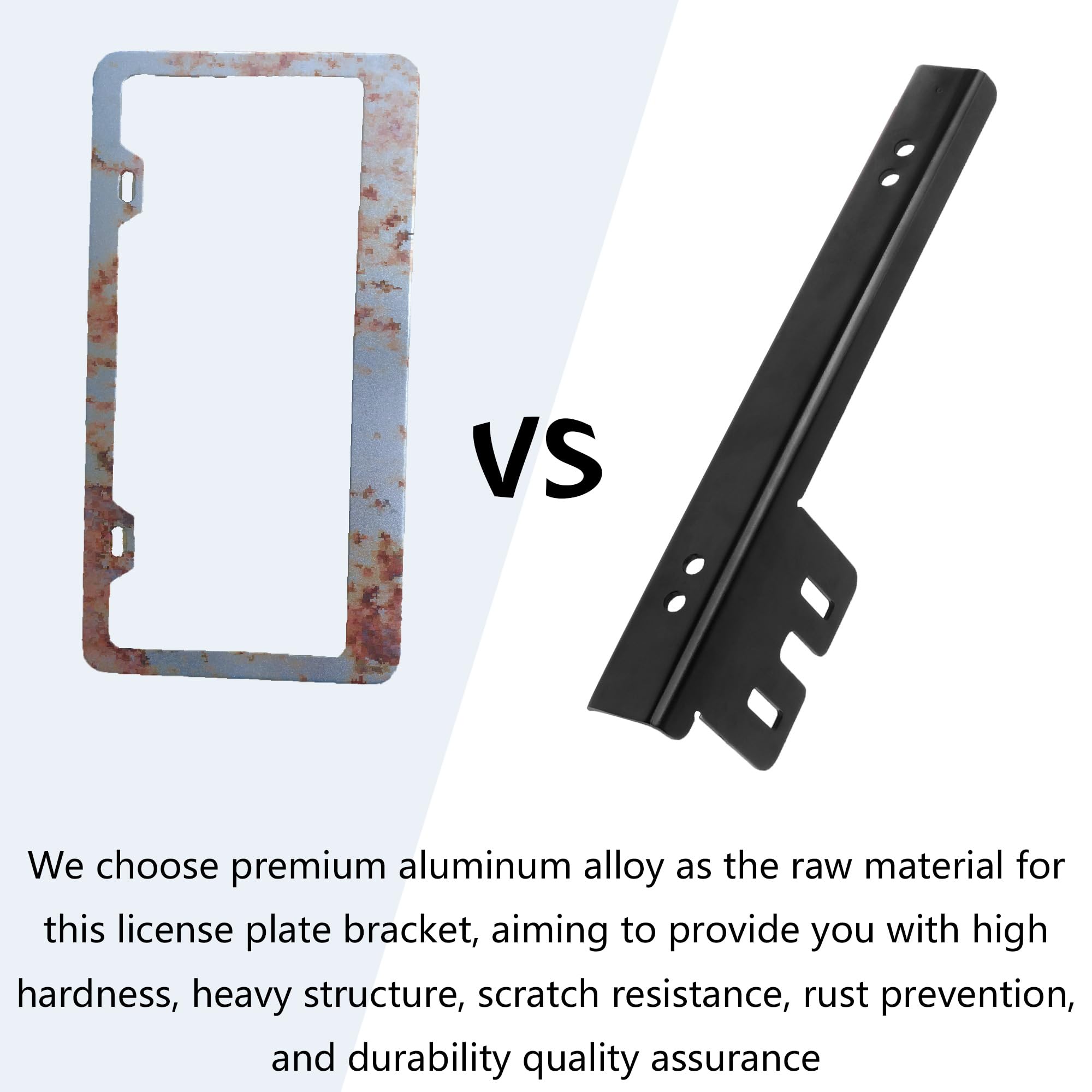 Salior License Plate Holder,Aluminum Alloy Front License Plate Mounting Kit Relocator Holder Bar,Universal License Plate Bracket Fit for Bumper in Most Car Truck SUV (Black)