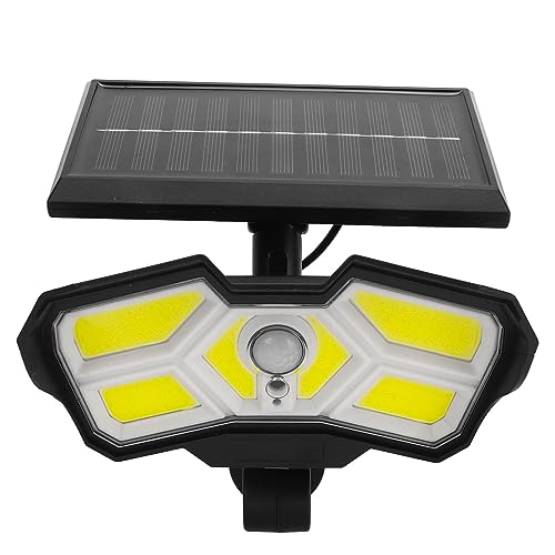 Kadimendium Bright Solar Flood Lights Auto Induction Multiangle Lighting 2 Brightness Modes Weatherproof 2400mAh Solar Landscape Spotlights for Yard (ASTEY-KXK-600-128COB)