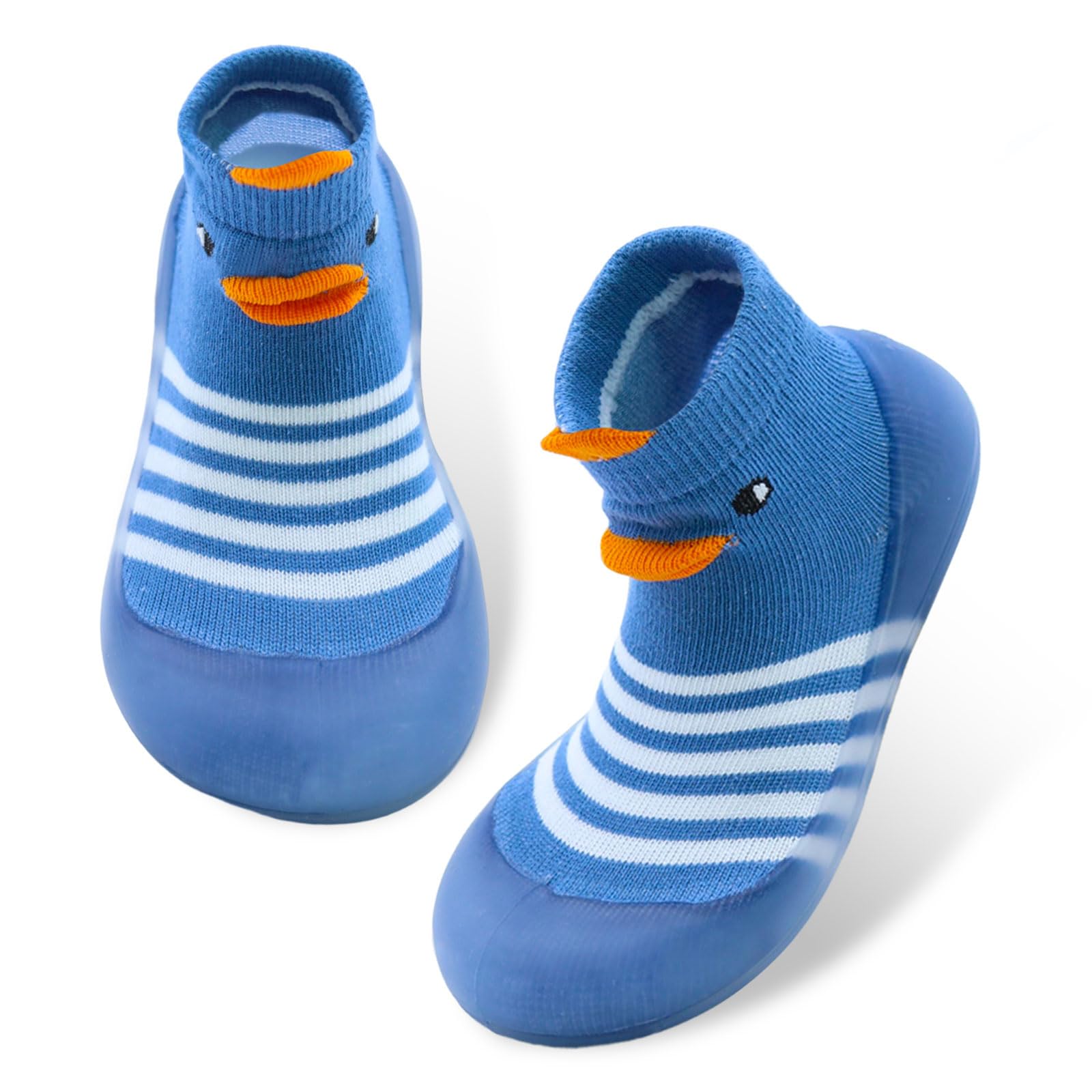 Dexspoeny Baby Shoes-Baby Sock Shoes 12-15 Months 1 Pair Baby Girl Slippers Non Slip Sock Shoes Baby Walking Shoes Soft Rubber Toddler Boy Shoes for Baby Boy Girls Infant Blue