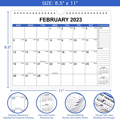 2023-2024 Calendar - Wall Calendar 2023-2024 from Jan 2023 - Jun 2024, 11" x 8.5", 18 Months Wall Calendar, Julian Dates, Suitable for Hanging on the Wall with Simple Appearance and Decorative Effect