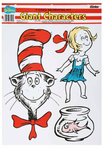 Eureka Back to School Dr. Seuss The Cat in The Hat Classroom Decorations for Teachers, 6pc