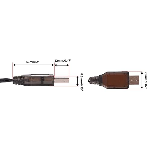 Lerpwige 1PC 7.4V (3.7V X2) SM-4P Li-ion Battery Power Electric Car USB Charging Cable Sm4p to Sm2p Adapter