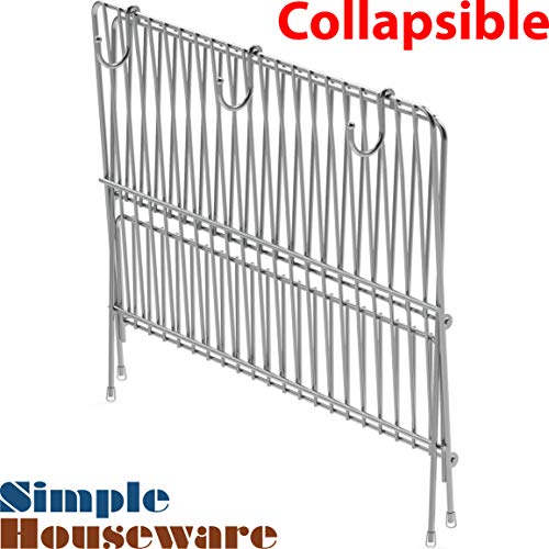 Simple Houseware Collapsible Dish Drying Rack w/ Dish Mat, Chrome