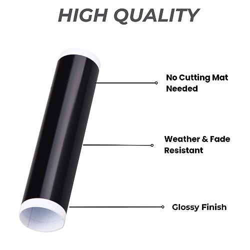 EEH Permanent Smart Vinyl for Cricut Joy Machine Matless Cutting Vinyl Materials - 5.5in x 60in / Roll, Black & White
