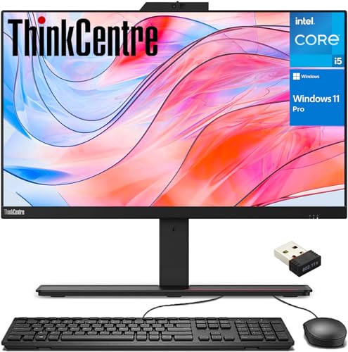 Lenovo ThinkCentre M90a 2023 Business All-in-One Desktop, 23.8" FHD IPS Anti-Glare, Intel Core i5-10400, 32GB RAM, 2TB SSD, 1080P Webcam, Windows 11 Pro, Bundle with Mini Wireless USB WiFi Adapter