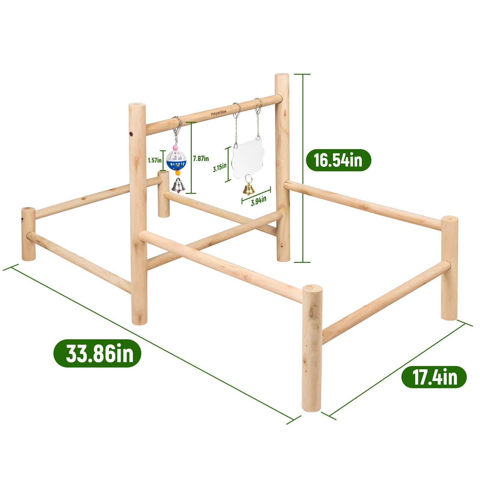 Chicken Perch Strong Pine Wooden Chick Jungle Gym Roosting Bar, Large ChickTraining Perch Toys for Baby Chicks, Chick Perch for Coop and Brooder for Large Bird, Chicks, Parrot
