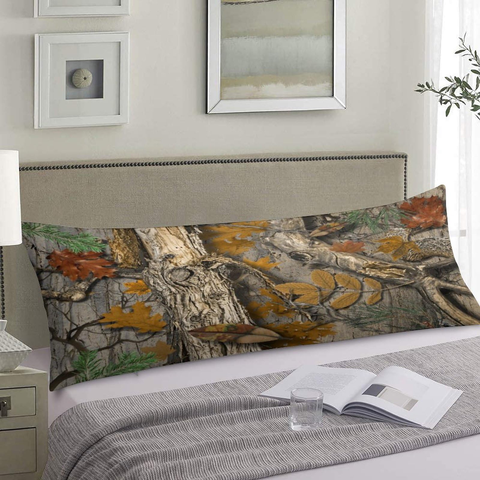 Lycomify Body Pillow Cover,Real Tree Camouflage Hunting Shirt Printed Long Pillow Cases Protector with Zipper Decor Soft Large Covers Cushion for Beding,Couch,Sofa,Home Gift 20"x54"