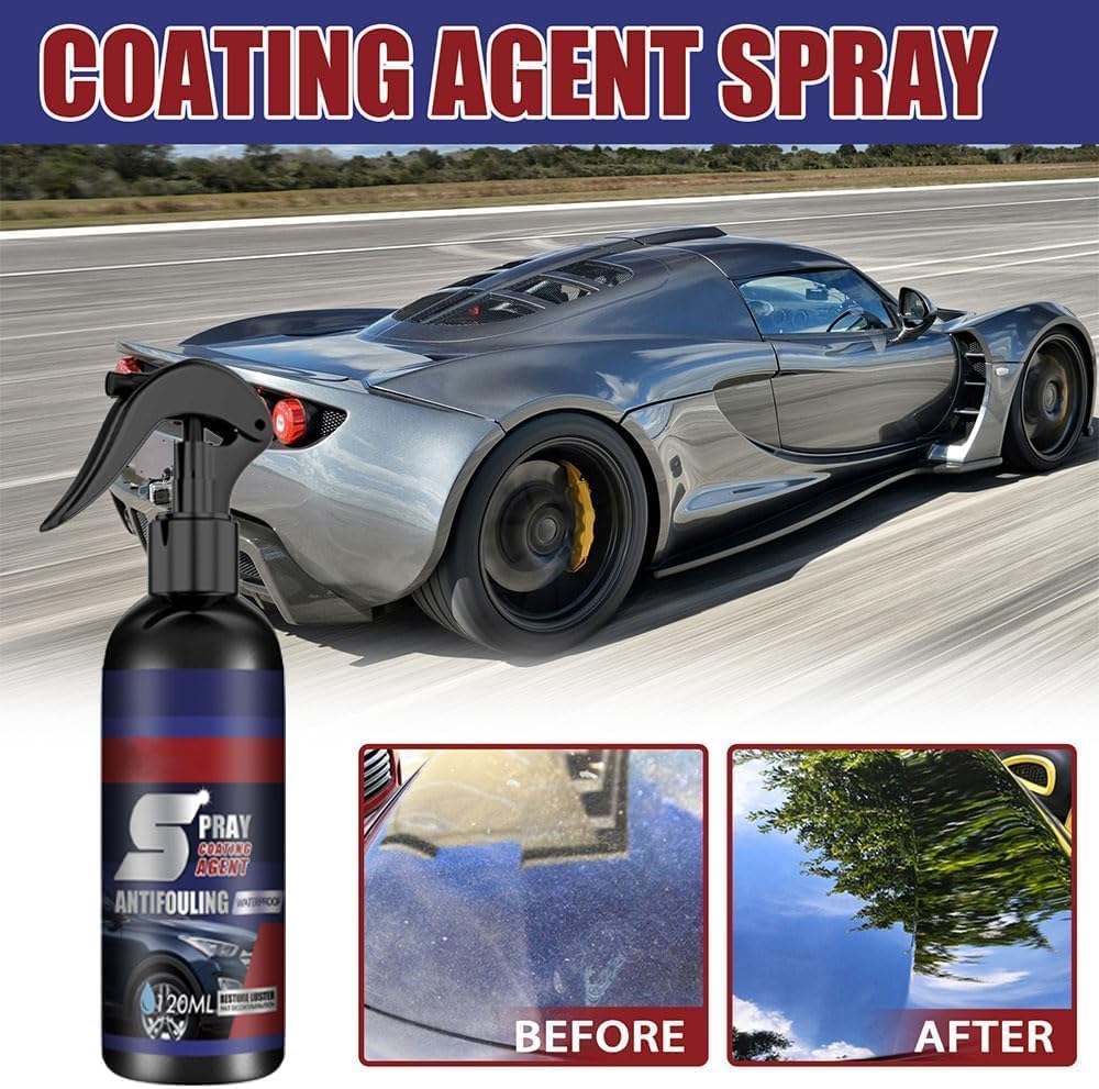 ZMPDJG 2023 New Multi-functional Coating Renewal Agent, Car Coating Agent Spray, 3 in 1 High Protection Quick Car Coating Spray, Plastic Parts Refurbish Agent, Fast-Acting Coating Spray (3Pcs)