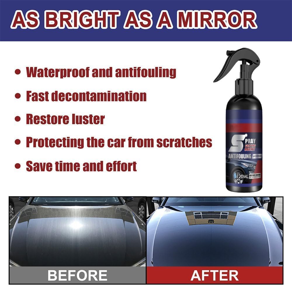 ZMPDJG 2023 New Multi-functional Coating Renewal Agent, Car Coating Agent Spray, 3 in 1 High Protection Quick Car Coating Spray, Plastic Parts Refurbish Agent, Fast-Acting Coating Spray (3Pcs)