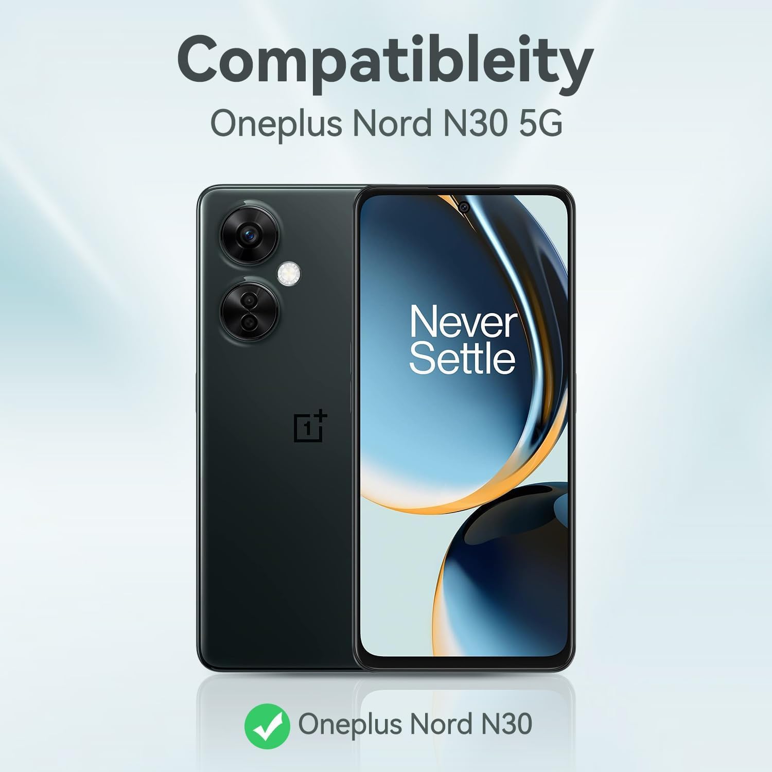 Nord N30 5G Case Compatible with Oneplus Nord N30 5G Phone Case Cover [with Tempered Glass Screen Protector][Hard PC + Soft Silicone][Colorful Reflect Light] IMDL-LMG