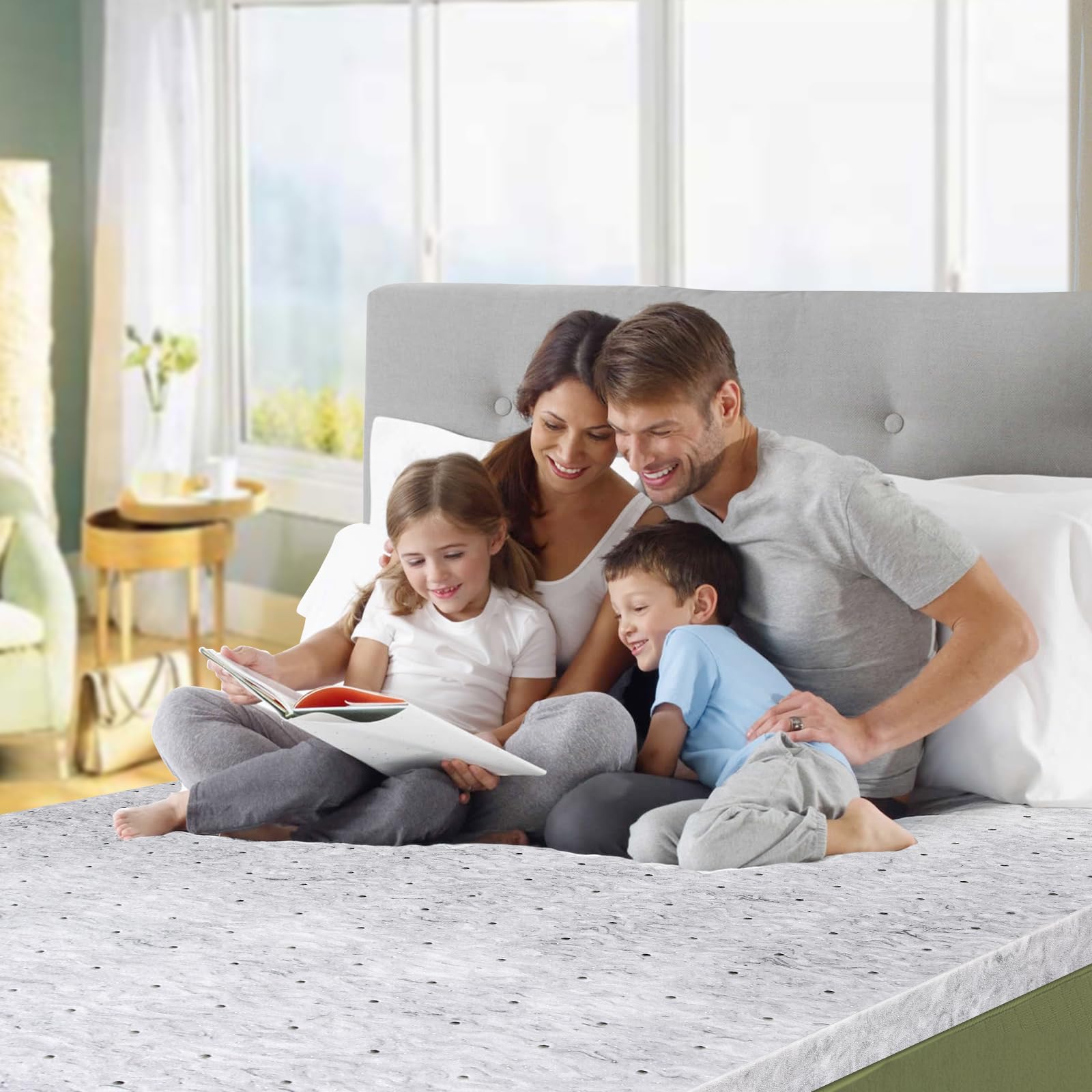 BedsPick Memory Foam Mattress Topper Twin 3 Inch, Foam Mattress Pad, Single Bed Toppers with Ventilation Holes