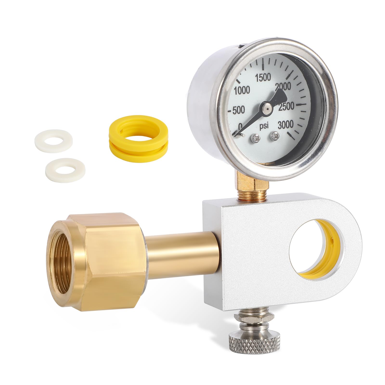 GURUDAR CO2 Cylinder CO2 Canister Refill Adapter with Pressure Gauge, CGA320 CO2 Tank to Pink Quick Connect Refill Station for Terra Art Gaia DUO Aqua Fizz Soda Maker Machine