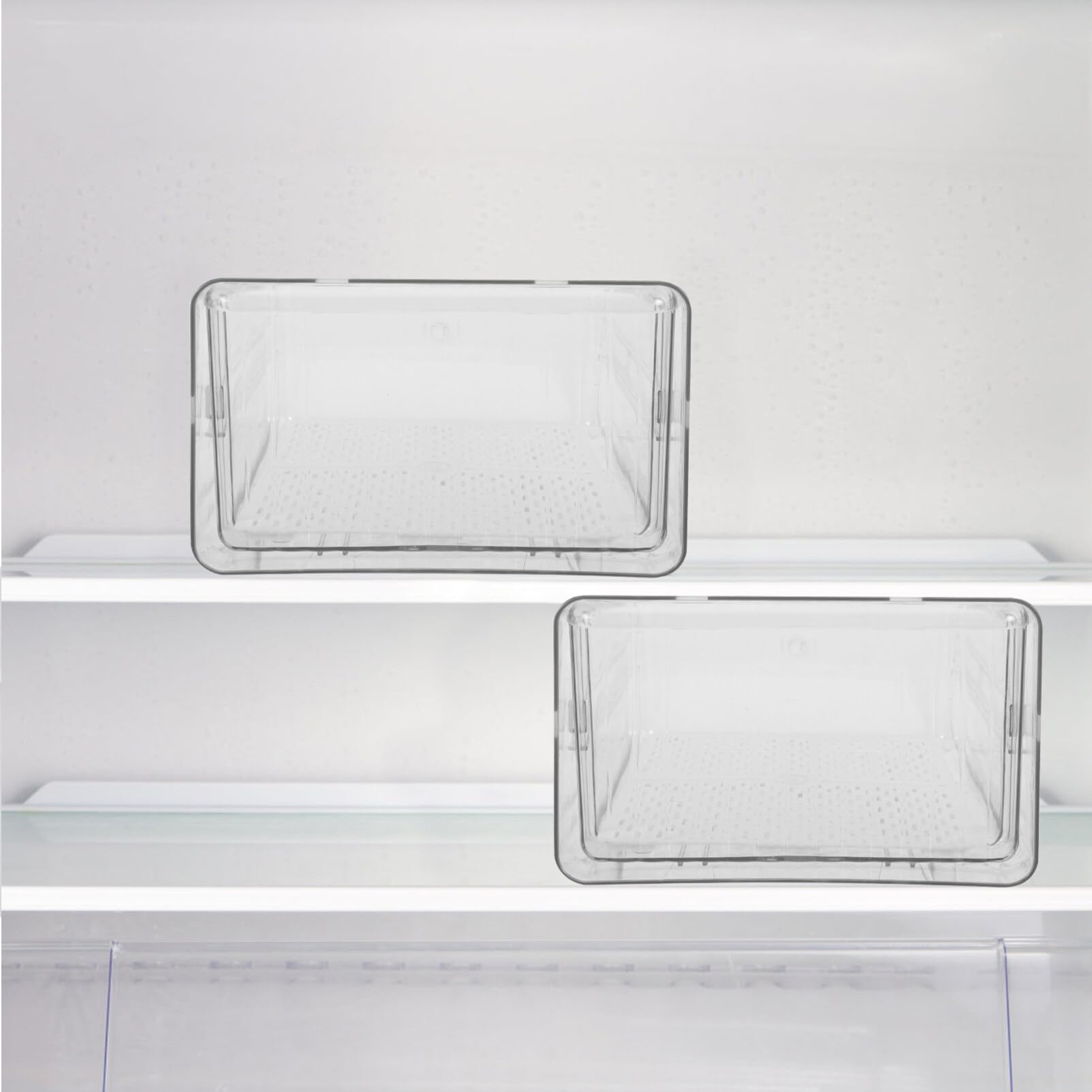 Angoily Refrigerator Storage Box Stackable Storage Drawers Refrigerator Storage Bin Drawer Refrigerator Organizer Bin Drawer Stackable Storage Bin Drawer Superimposed Crisper Plastic
