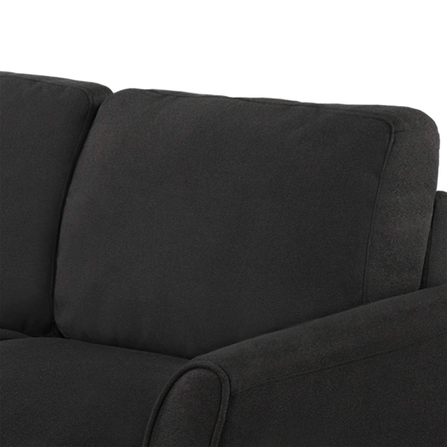 FIQHOME 53.7" Loveseat,Mid Century Modern Furniture Love Double Seat Sofa,Small Couch for Living Room,Bedroom,Apartment,Studio(Black)