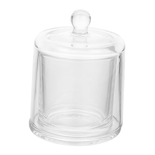 Garneck 1 Set Candlestick Food Glass Dome Glass Candle Cups Food Serving Cover Glass Container with Lid Clear Glass Bell Jar Desert Cloche Dome Candle Holder Dome Crystal Household Cake