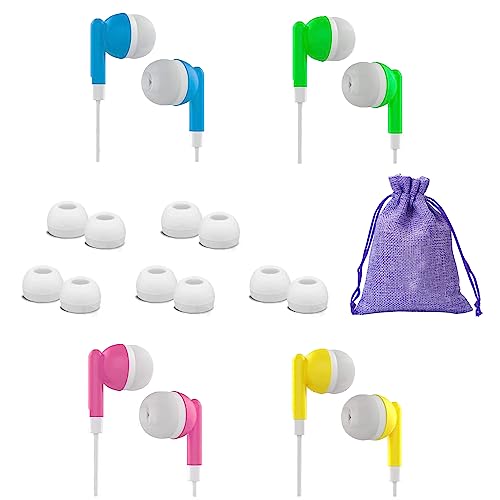 4 Pack Kids Earbuds Wired Ear Buds Classroom corded Headphones Set Learning Earphones with microphone school Student headset Bulk for computer Laptop Gym Computer PL 3.5 Jack cheap Travel Airplane