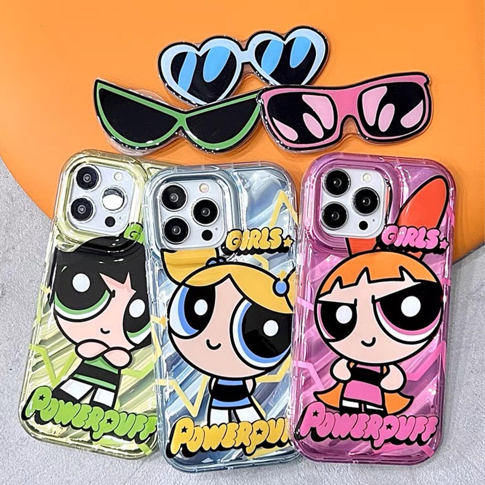 Jerisln for iPhone 13 Pro Max Cute Kawaii Cartoon Case Cool Sunglasses Shape Stand Finger Grip Holder Bracket Design for Women Girls Protective Cover for iPhone 13 Pro Max 6.7 Inch (Pink)