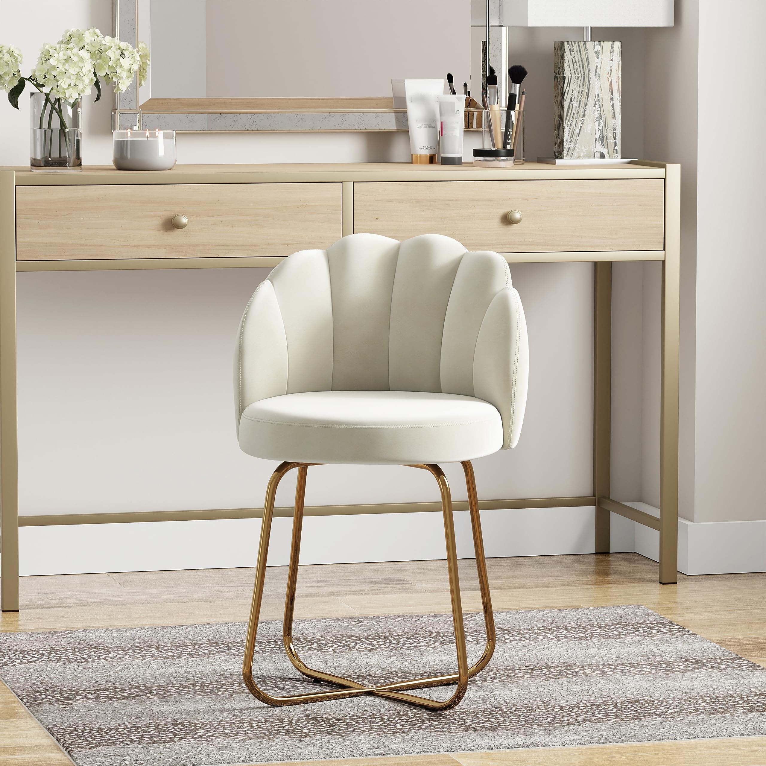 Hillsdale Catalina Vanity Stool for Make-up Rooms and Bathrooms, White