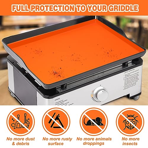 BYKITCHEN Silicone Griddle Mat for Blackstone 17 inch Griddle, Grill Cover for Small Blackstone Griddle, 17 inch Griddle Accessories, Outdoor Protective Portable Tabletop Silicone Griddle Cover