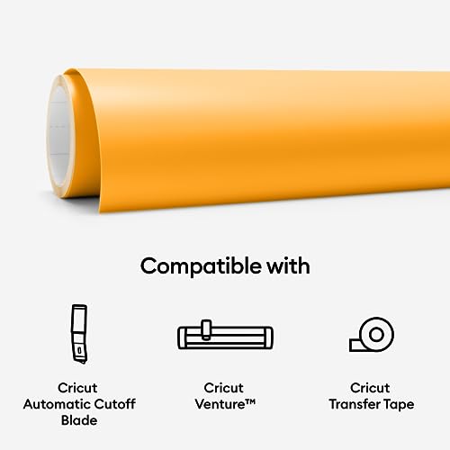 Cricut Smart Vinyl– Removable - Maize Yellow (25 in x 5 ft) - Compatible with Cricut Venture