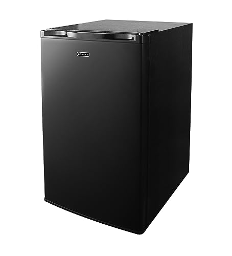 Emerson 3.2 Cu. Ft. Compact Single Door Refrigerator: Ample Storage, Customized Temperature Control, Separate Chiller Compartment and Reversible Door Design, CR0032B, Black