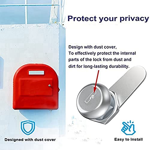 PRIZOM 6 Pcs Mailbox Lock, 5/8Inch Cabinet Locks and Cam Locks for Toolbox Keyed Alike, Secure Drawer and File Cabinet