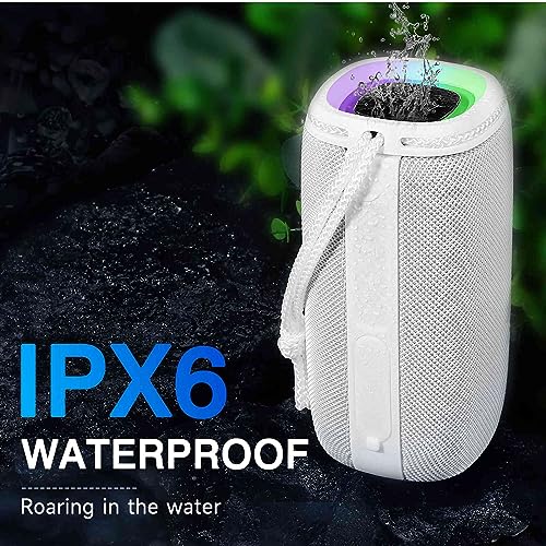 UrbanX Scorpio Series Bluetooth Speaker, IPX6 Waterproof Speakers HD Surround Sound with Punchy Bass, True Wireless Pairing, BT5.3, Portable Speaker for Grand X View 2 - White