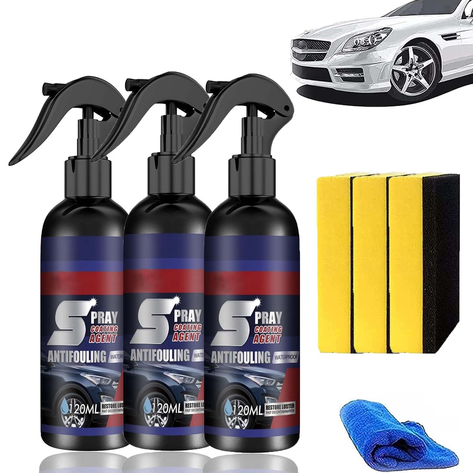 ZMPDJG 2023 New Multi-functional Coating Renewal Agent, Car Coating Agent Spray, 3 in 1 High Protection Quick Car Coating Spray, Plastic Parts Refurbish Agent, Fast-Acting Coating Spray (3Pcs)