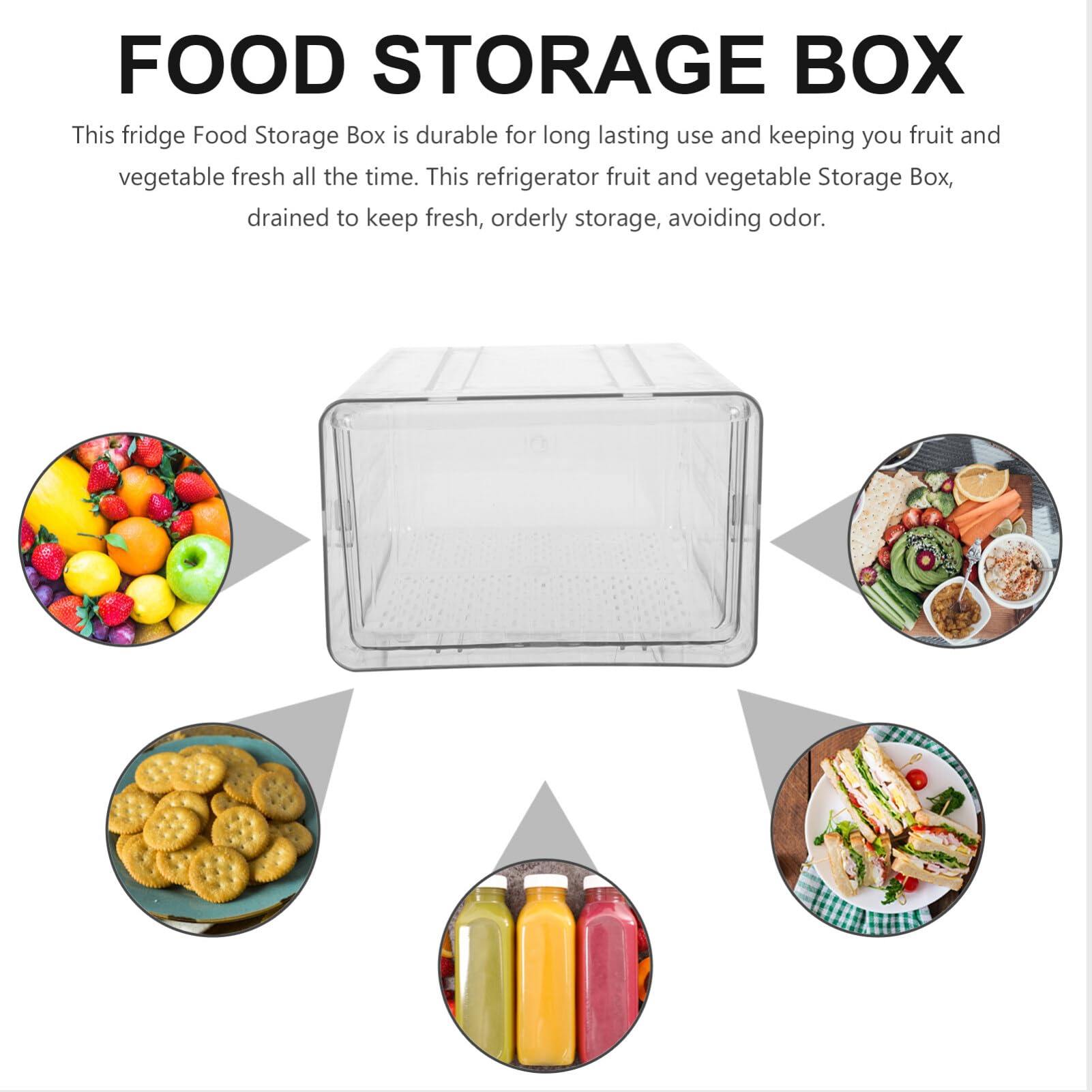 Angoily Refrigerator Storage Box Stackable Storage Drawers Refrigerator Storage Bin Drawer Refrigerator Organizer Bin Drawer Stackable Storage Bin Drawer Superimposed Crisper Plastic