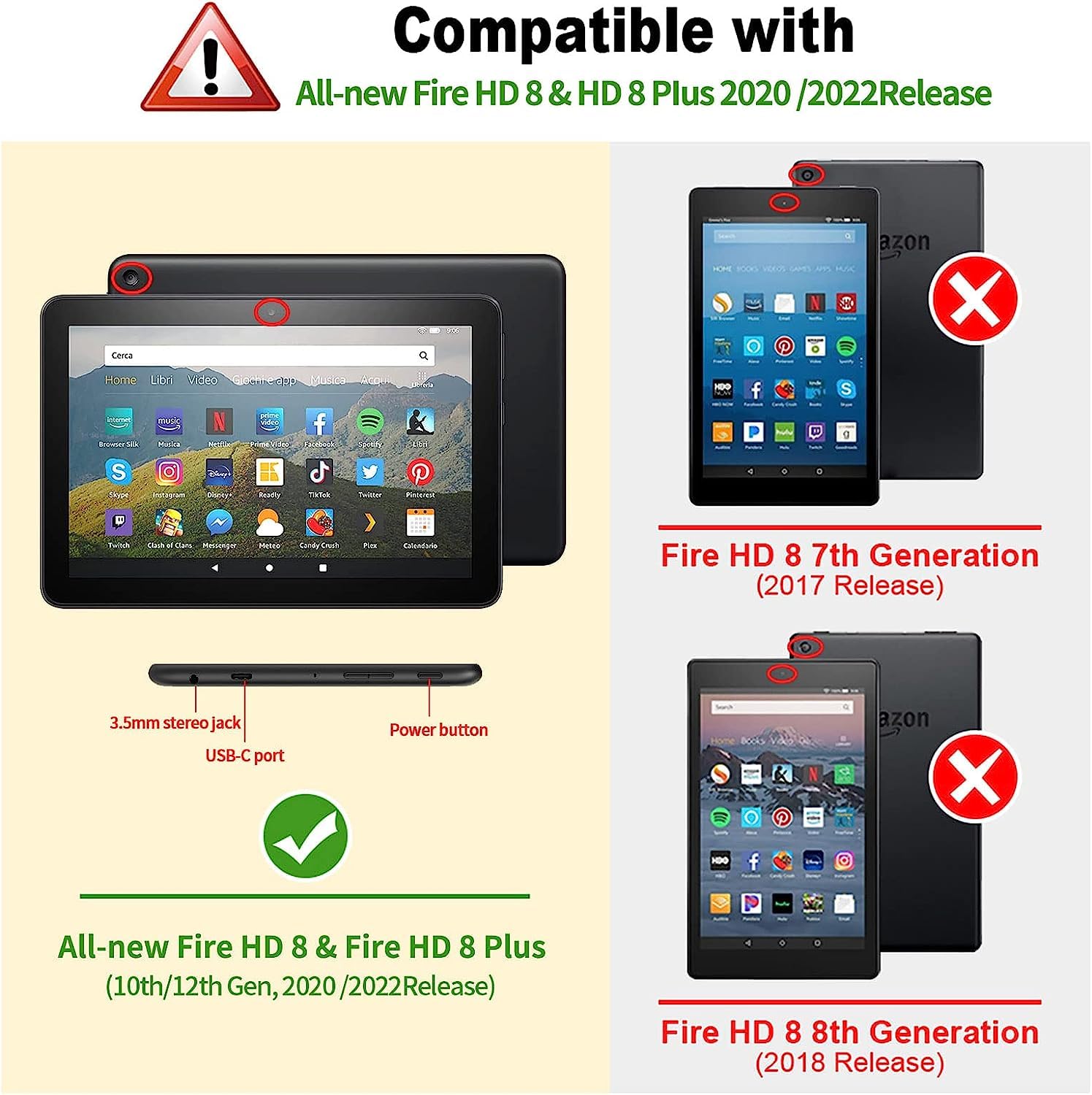 Case for Amazon Kindle Fire HD 8 Tablet 8"(12th/10th Generation, 2022/2020 Release) & HD 8 Plus Tablet，Slim Fit Foldable Standing Cover Case with Auto Sleep/Wake，Leopard Pink