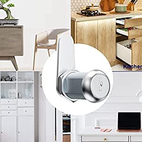 PRIZOM 6 Pcs Mailbox Lock, 5/8Inch Cabinet Locks and Cam Locks for Toolbox Keyed Alike, Secure Drawer and File Cabinet