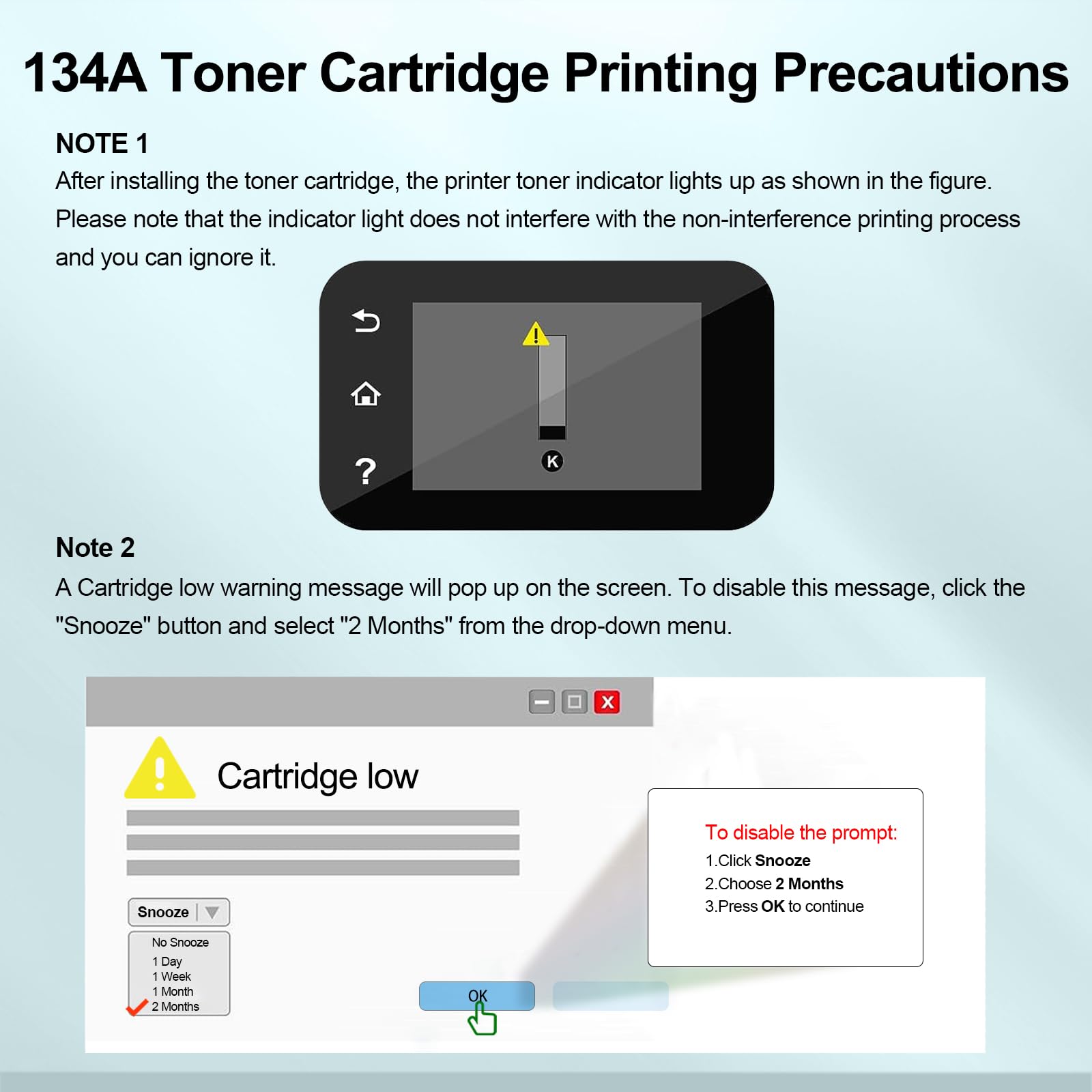 greencycle Compatible Toner Replacement for Hp 134A Black Toner Cartridge[Use Requires Manual Installation of OEM CHIP] Use for Laserjet M209dw MFP M234dw M234sdw M234sdn Printer(NO CHIP.2Pk)
