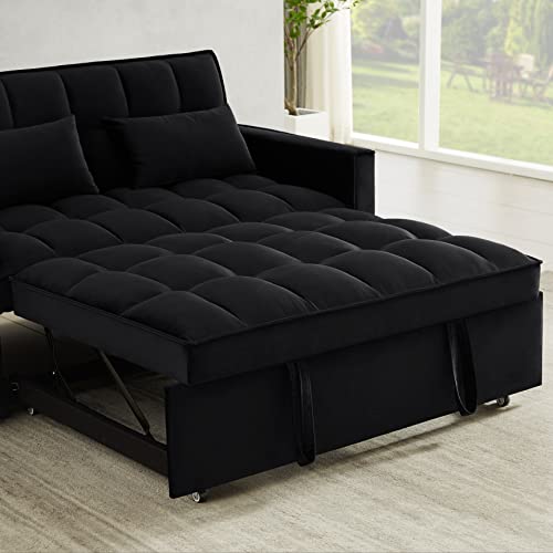 ERYE Black Twin Velvet 2 Pillows Both Side Pockets