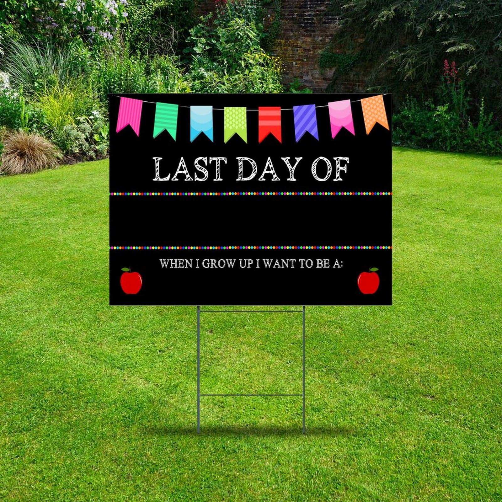 First And Last Day of School Lawn Sign 18x24 Inch Back to School Supplies Custom Yard Lawn Sign for Rent House Party Supplies Décor