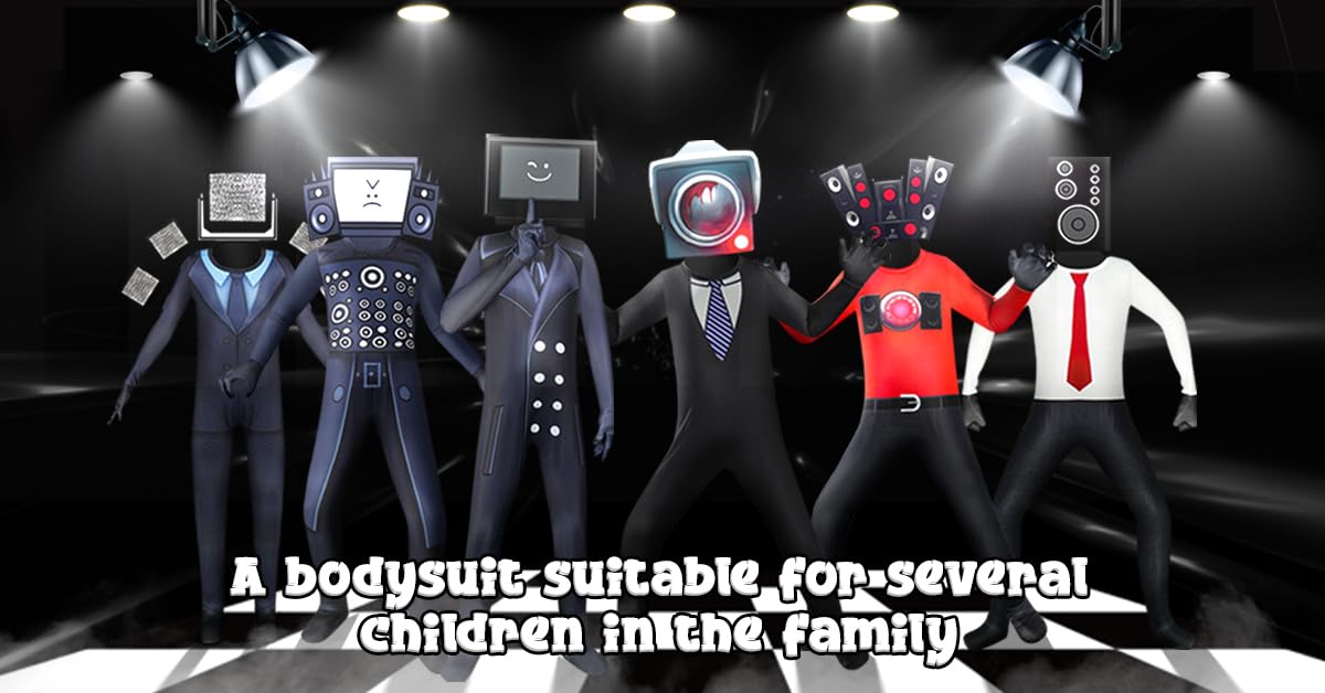 Prinlky Boys Game Costume Jumpsuits Game Bodysuit with Mask Halloween Cosplay Party for 5-12Y Kids