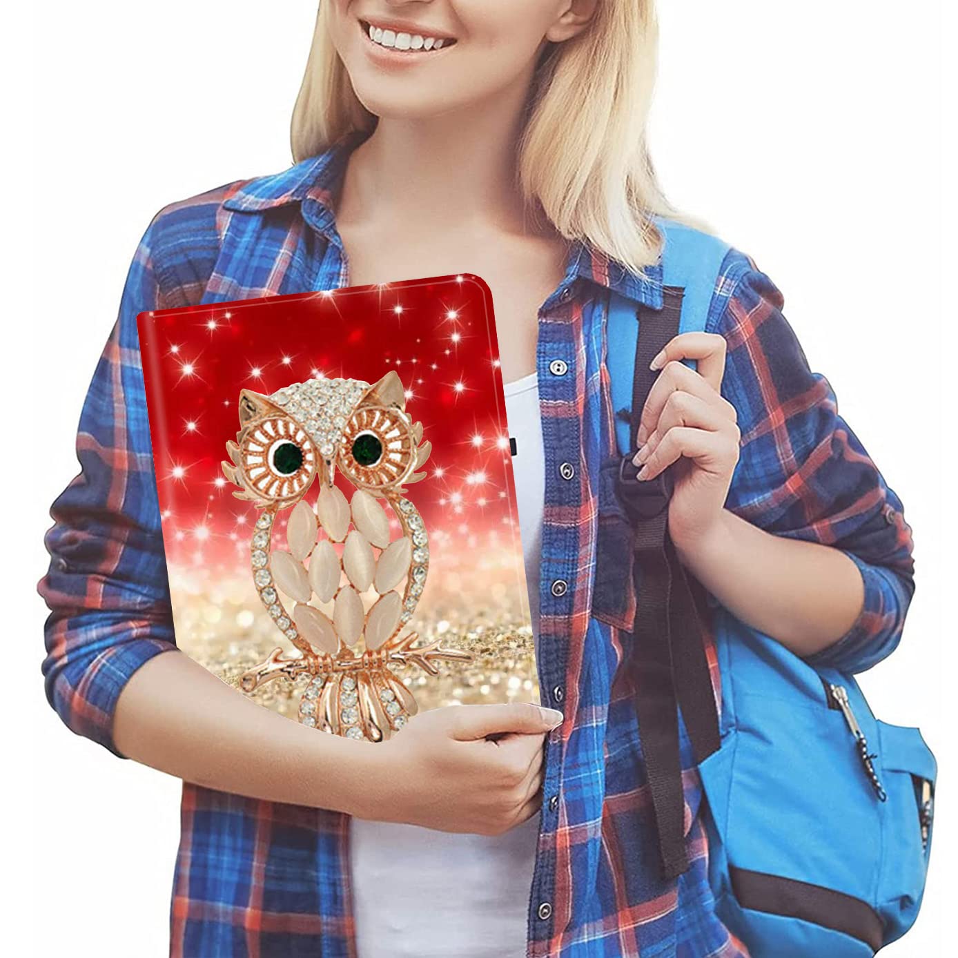 for Samsung Galaxy Tab A8 10.5 2022 Slim Case with Adjustable Stand Cover with Auto Wake/Sleep Smart Cover for Samsung Galaxy A8 10.5 Inch(SM-X200/X205/X207)- Owl on Pink Background