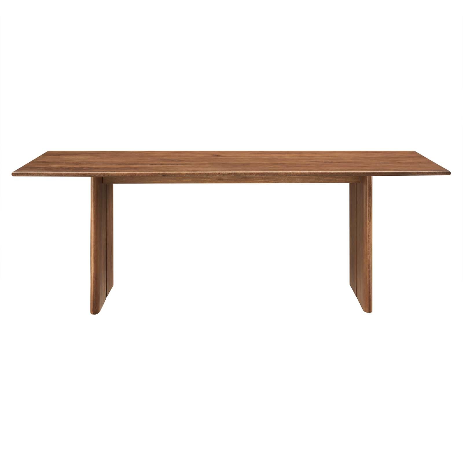 Modway Amistad 86" Solid Wood Modern Farmhouse Rectangular Dining Table in Walnut