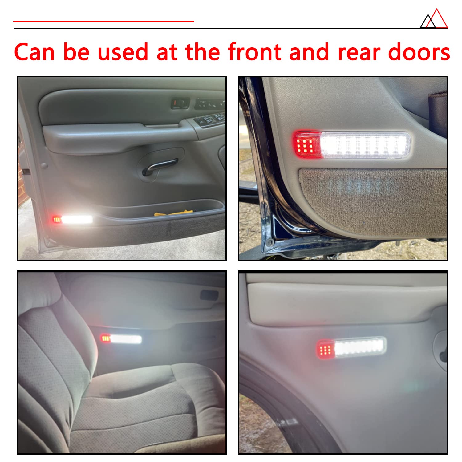 GZZTORES 4PCS Led Doors Panel Light Interior Courtesy Lights Compatible with Chevy Silverado GMC C/K,Sierra 1500 2500 3500, Suburban, Avalanche, Hum-mer H2 Yukon