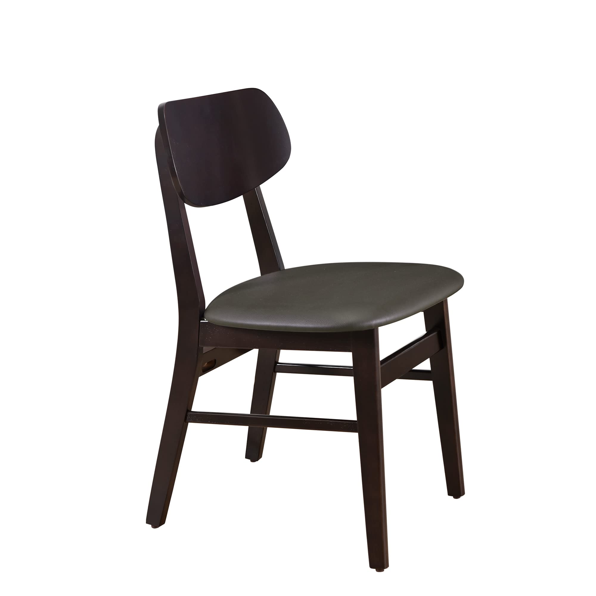 KoiHome 5-Piece Mid-Century Style Set Faux Leather, Seats up to 4, Wooden Table/Chair Frame for Dining Room, Restaurant, Kitchen (Wenge)