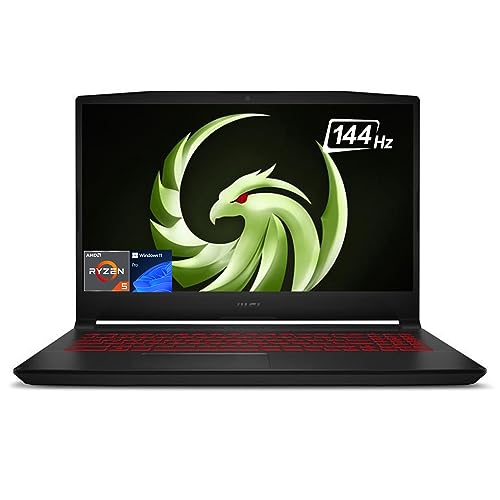 MSI Bravo 15 Gaming Laptop 15.6Inches FHD IPS 144Hz Display AMD Ryzen 5 7535HS(Beat i7-1360P) Up to 4.55 GHz GeForce RTX 4050 6GB 32GB DDR5 1TB PCIe SSD RGB KB WiFi 6E USB-C HDMI Win 11 Pro Black