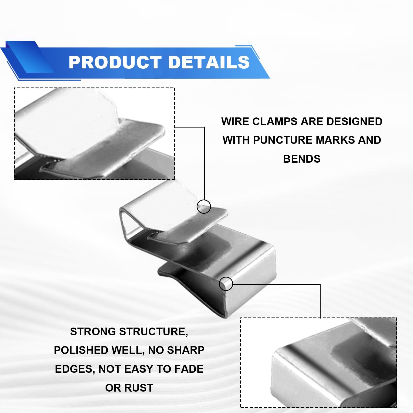 25 PCS Trailer Frame Wire Clips, Replacement Parts Accessories for Automotive Wires Management, Cable Organization for for Boat Trailer, Stainless Steel Trailer Wiring Clips