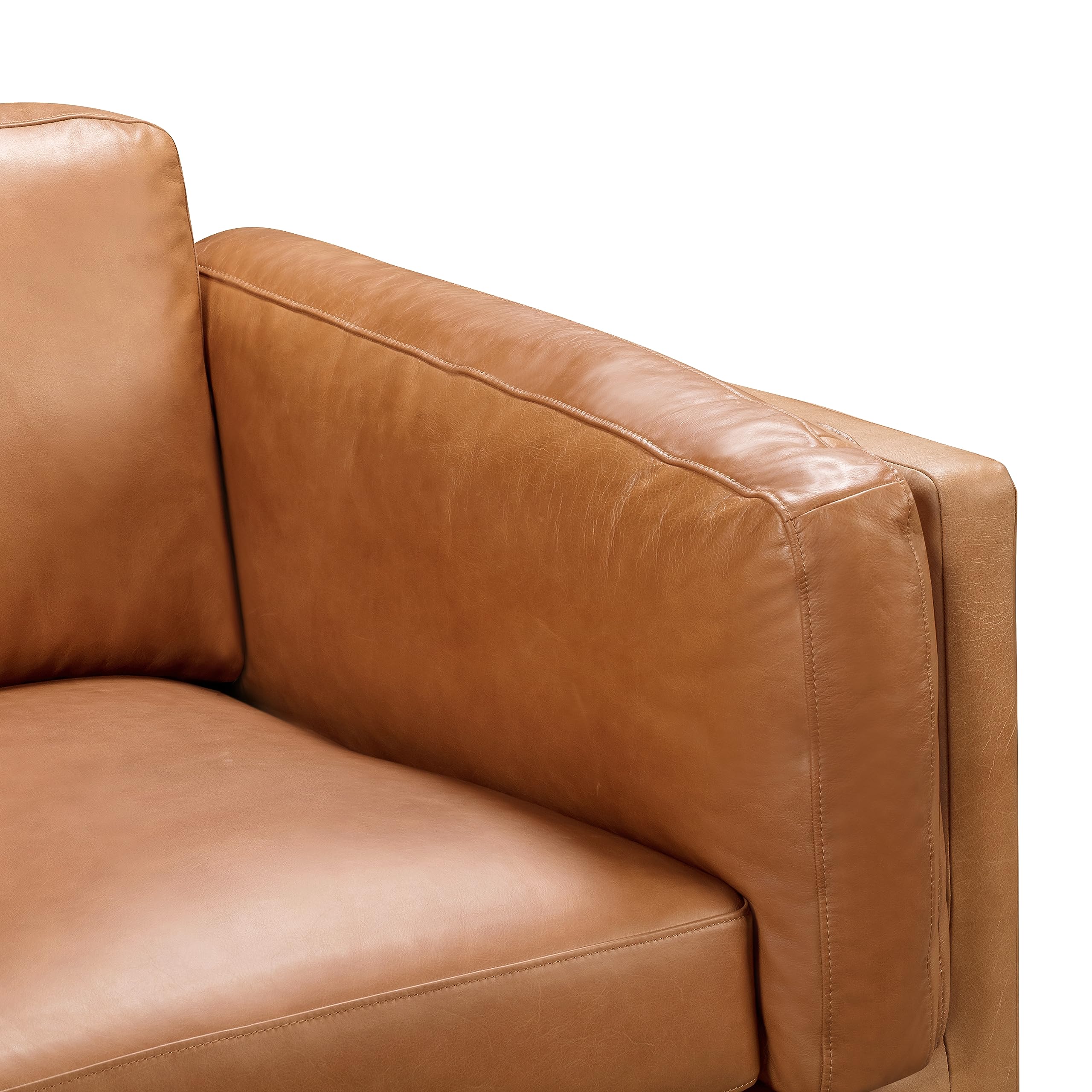 POLY & BARK Cadiz Left-Facing Sectional Sofa in Saddle tan