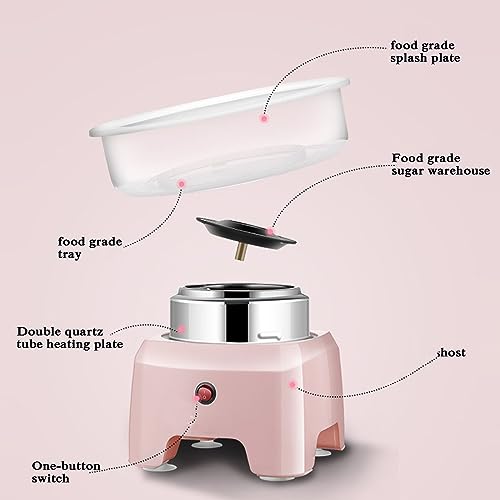 LOTIKS Cotton Candy Machine Children's Home Automatic Fancy Wiredrawing Mini Color Granulated Sugar Hand-Made Cotton Candy Machine(Blue)
