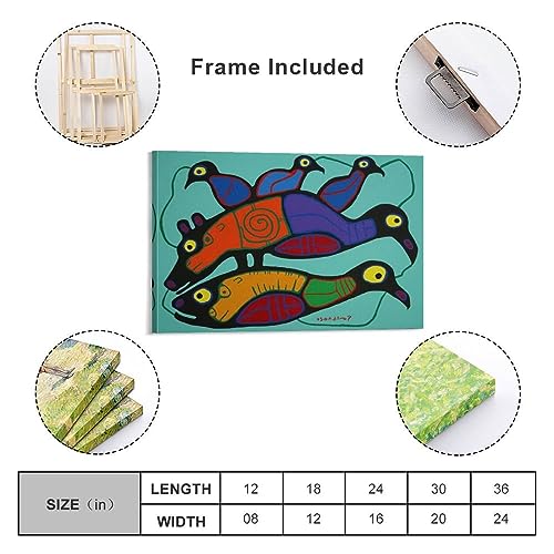 Norval Morrisseau Prints Loon Spirits Transforming Poster Gifts Canvas Painting Poster Wall Art Decorative Picture Prints Modern Decor Framed-unframed 16x24inch(40x60cm)