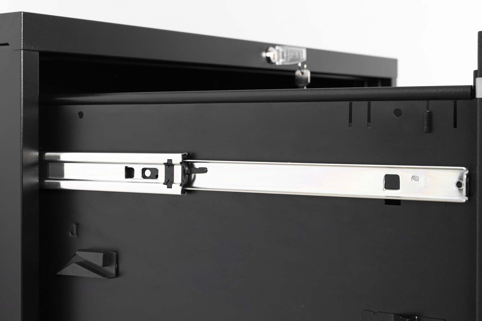 Modern Metal Lateral File Cabinet with Lock, Locking Wide File Cabinet with Large Drawer, Large Deep Storage Cabinet Locked by Keys for Home Office Letter/Legal/F4/A4 Size (Black2)