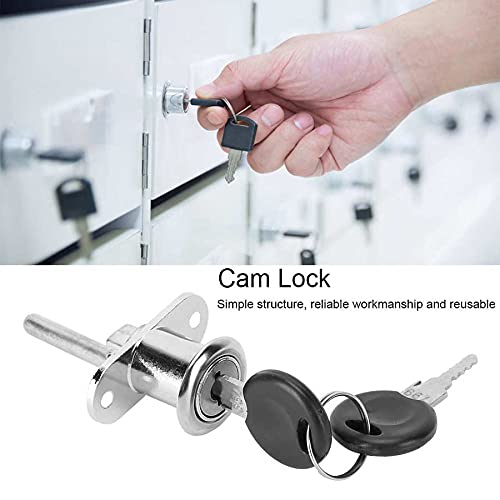 Cupboard Locks,time Lock Box, Cam Lock,Cabinet Lock 4Pcs Zinc Alloy Cam Cylinder Lock Security Office Desk Drawer Cabinet Lock Mailbox Cupboard Locker Furniture Door Lock with Keys